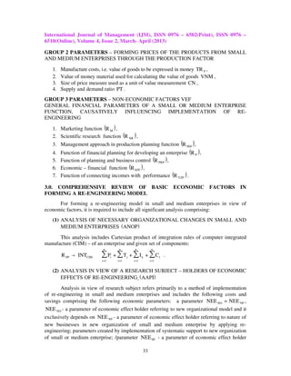 Linear programming of basic economic parameters used at reengineering in small | PDF