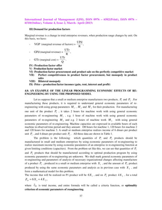 Linear programming of basic economic parameters used at reengineering in small | PDF