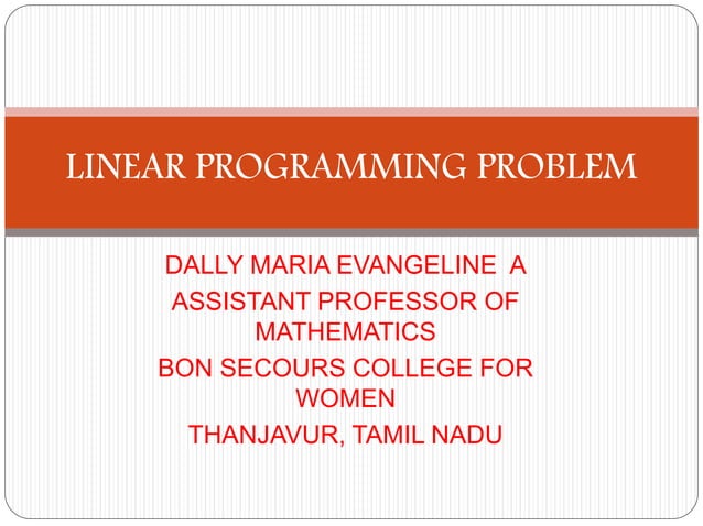 Linear Programming Problem | PPTX Linear Programming Problem | PPTX