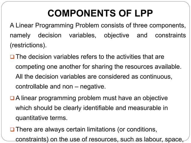 Linear Programming Problem Ppt