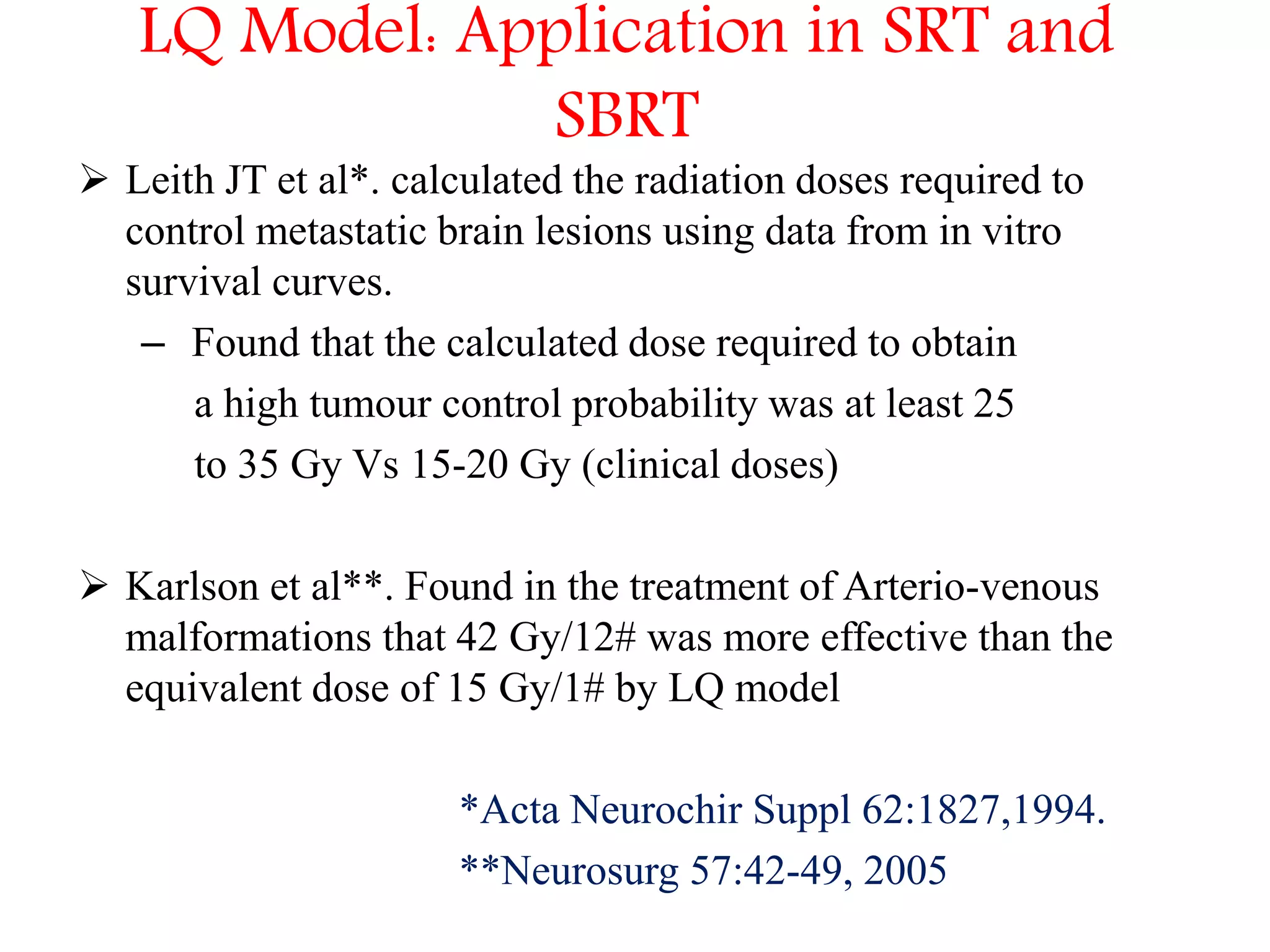Basics of linear quadratic model | PPTX