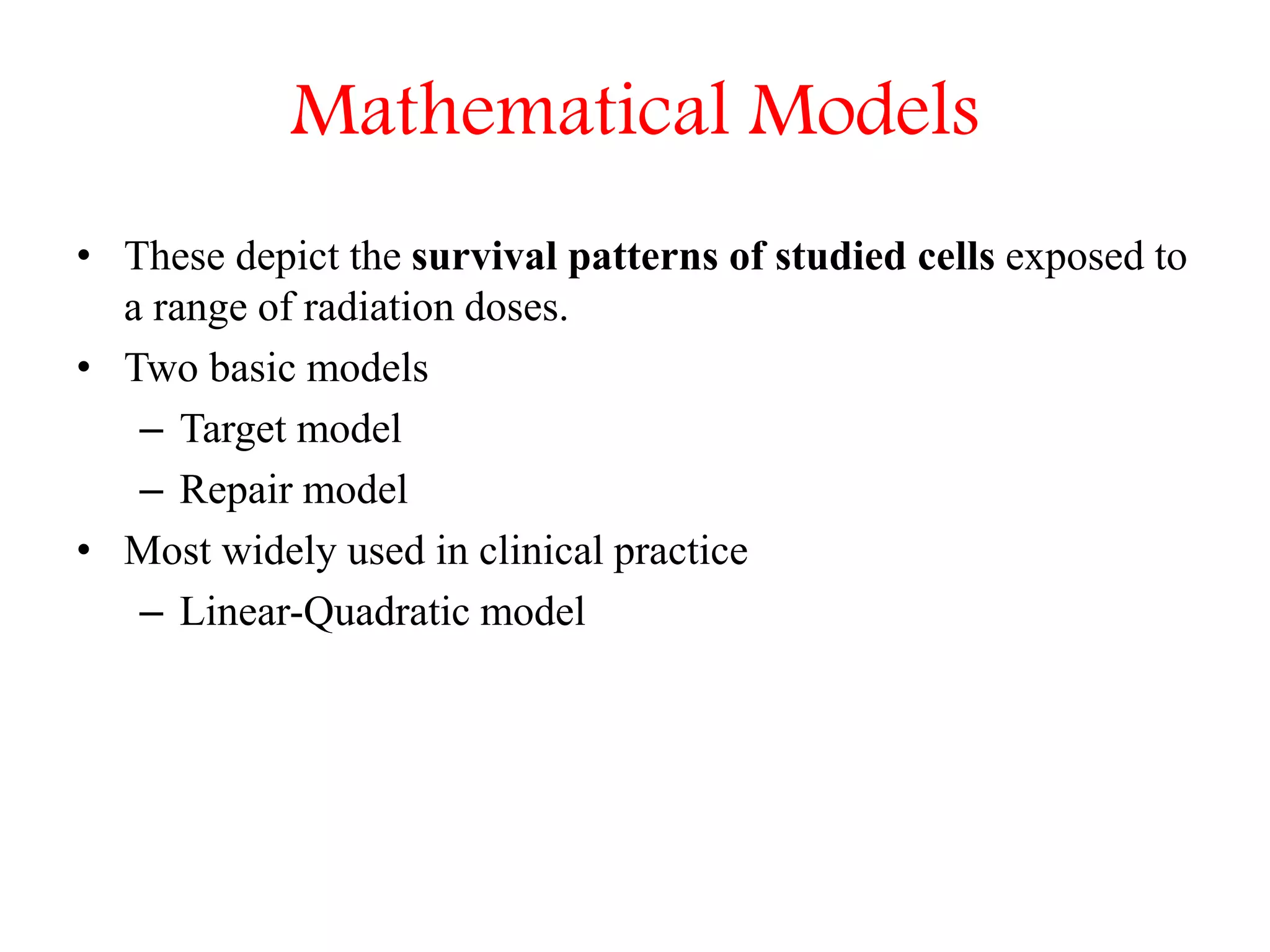Basics of linear quadratic model | PPTX