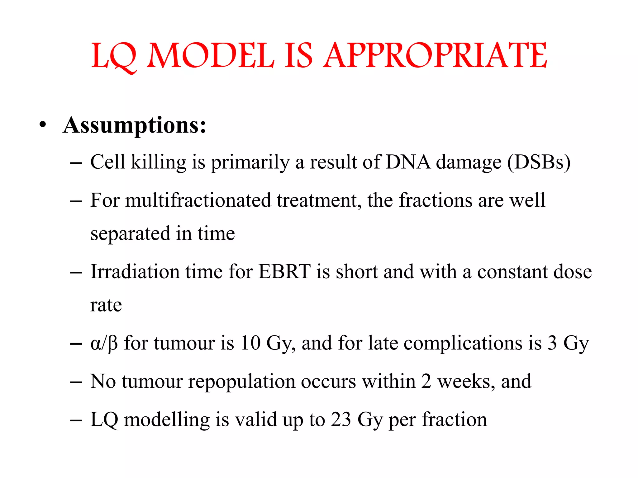 Basics of linear quadratic model | PPTX