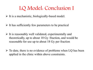 Basics of linear quadratic model | PPTX