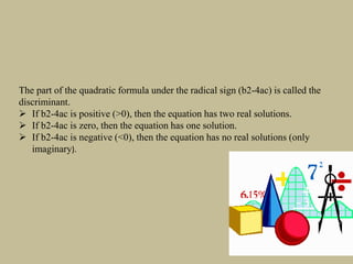 Linear, quardratic equations | PPTX