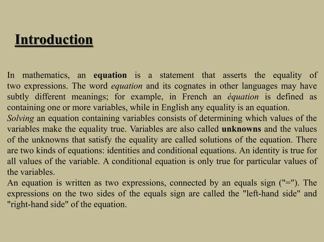 Linear, quardratic equations | PPTX | Physics | Science
