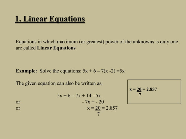 Linear, quardratic equations | PPTX | Physics | Science