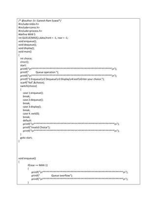 Linear queue | PDF | Programming Languages | Computing