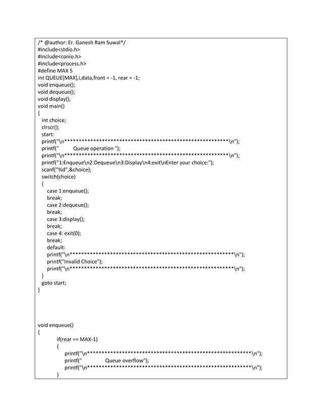 Linear queue | PDF | Programming Languages | Computing