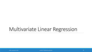 Linear regression without tears | PPT