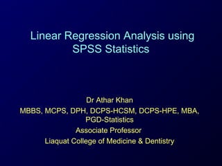 Linear Regression Using SPSS | PPT