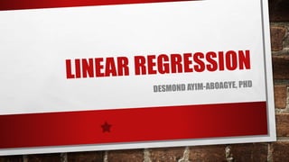 Linear regression | PPTX | Technology & Computing