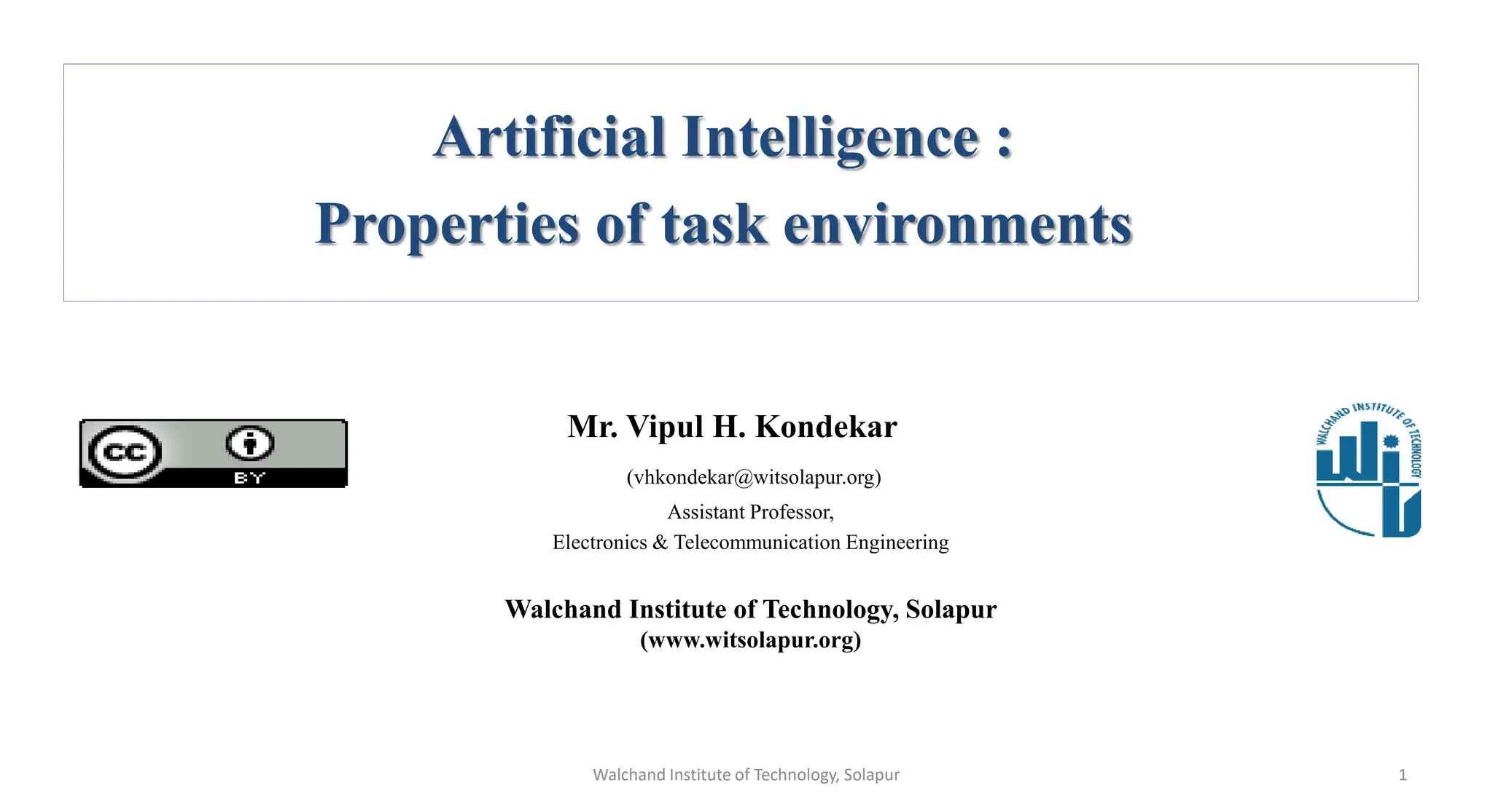 properties of the task environment in artificial intelligence system | PPTX