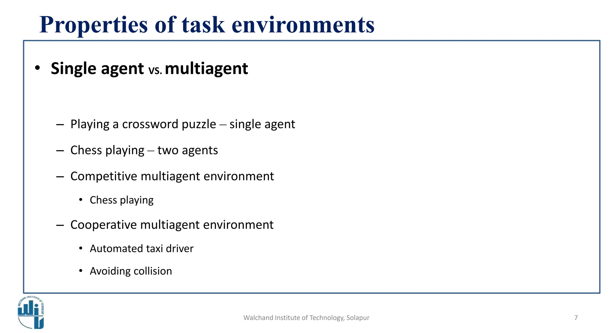 properties of the task environment in artificial intelligence system | PPTX
