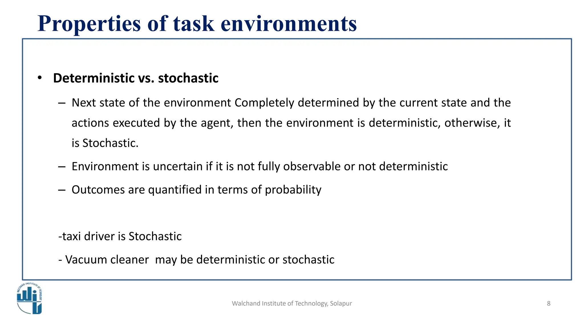 properties of the task environment in artificial intelligence system | PPTX