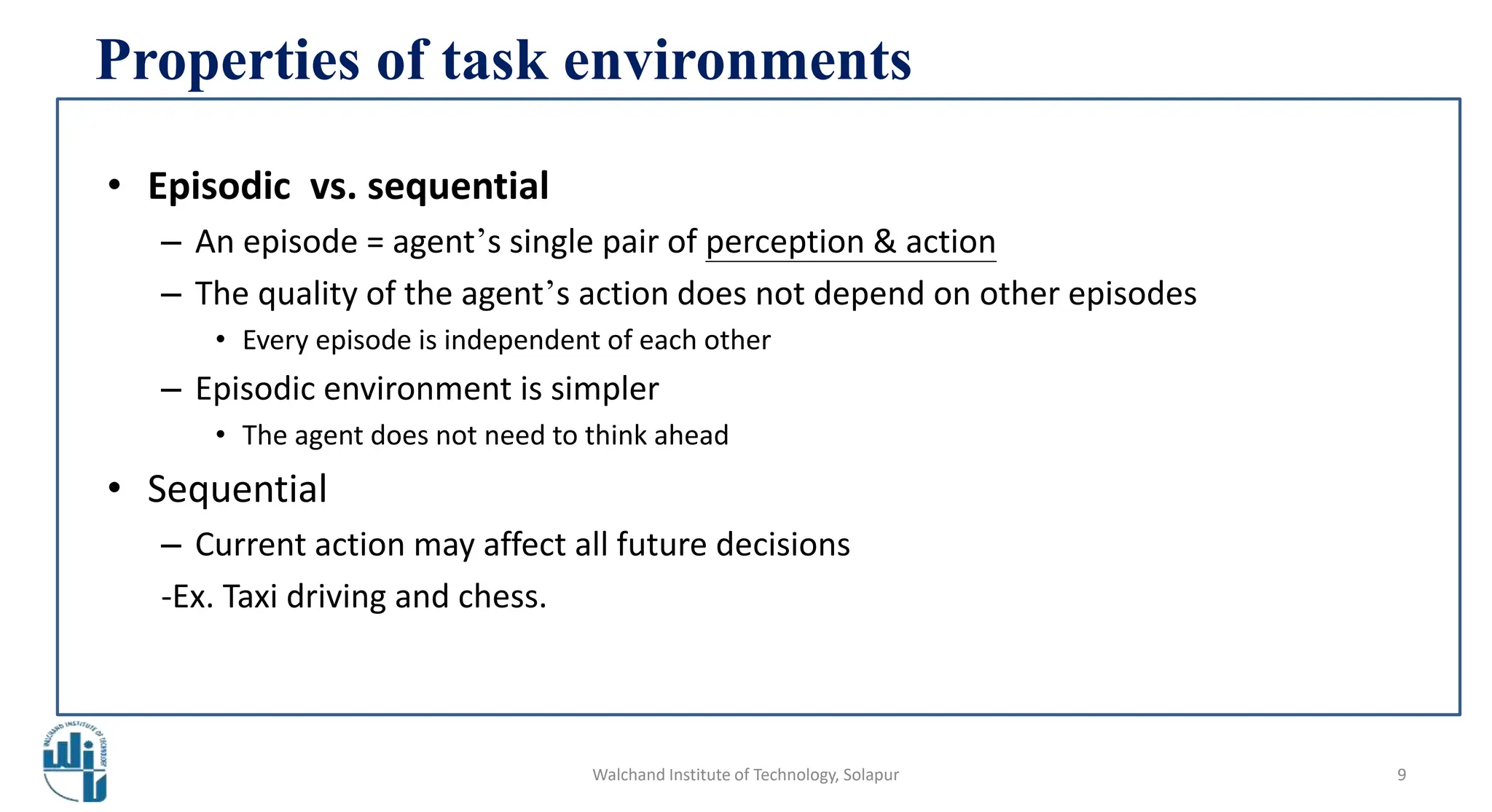 properties of the task environment in artificial intelligence system | PPTX