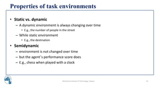 properties of the task environment in artificial intelligence system | PPTX