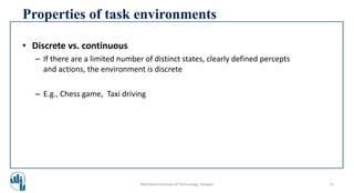 properties of the task environment in artificial intelligence system | PPTX