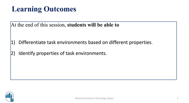 properties of the task environment in artificial intelligence system | PPTX