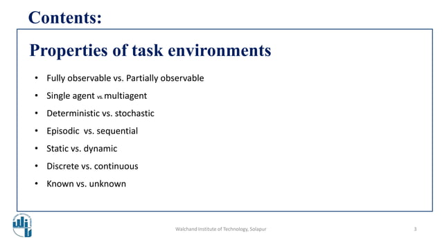 properties of the task environment in artificial intelligence system | PPT