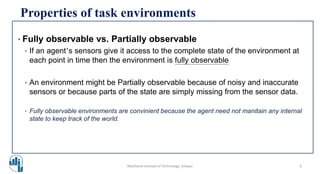 properties of the task environment in artificial intelligence system | PPTX