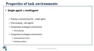 properties of the task environment in artificial intelligence system | PPTX