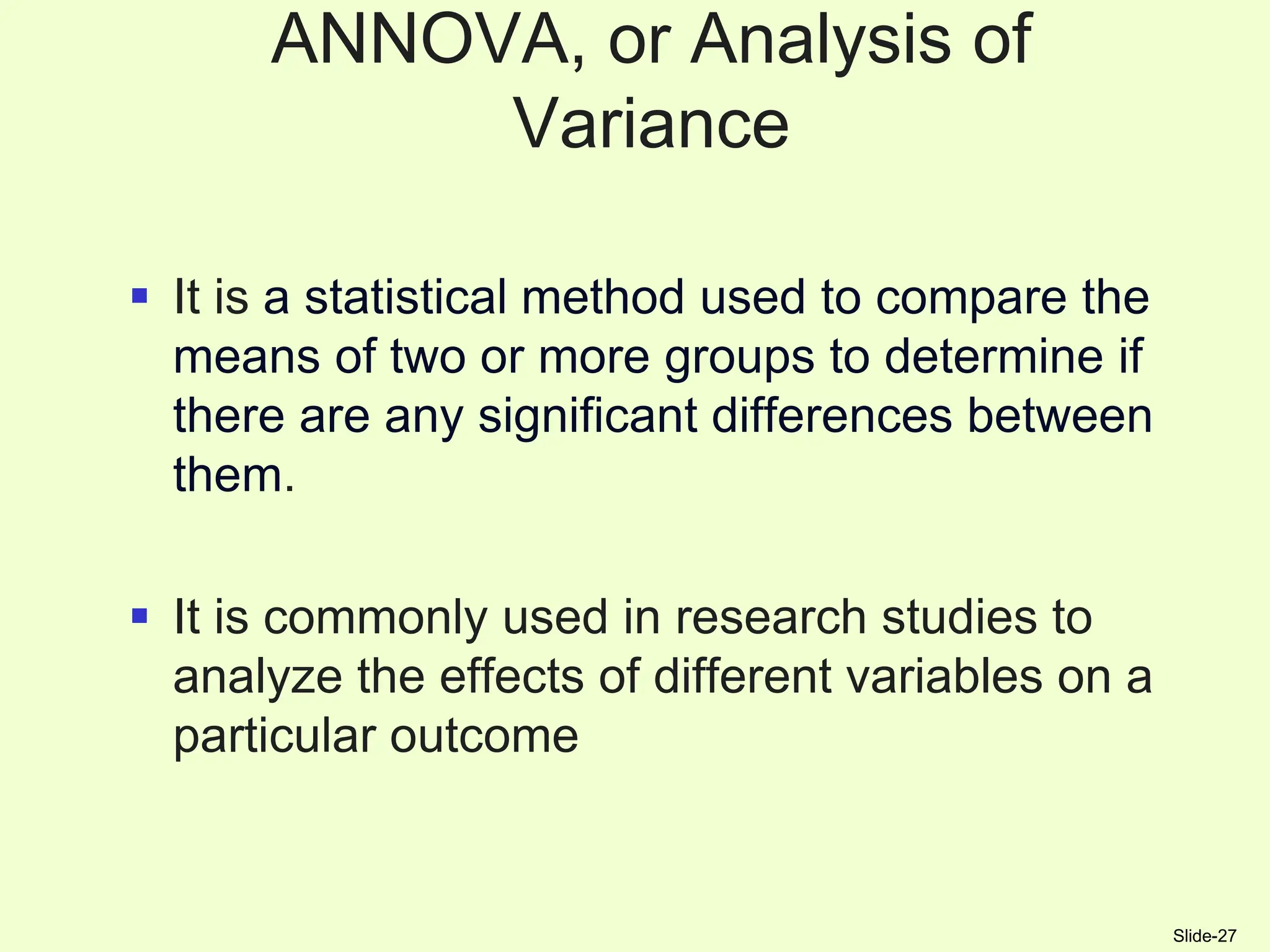 linear Regression, multiple Regression and Annova | PPT