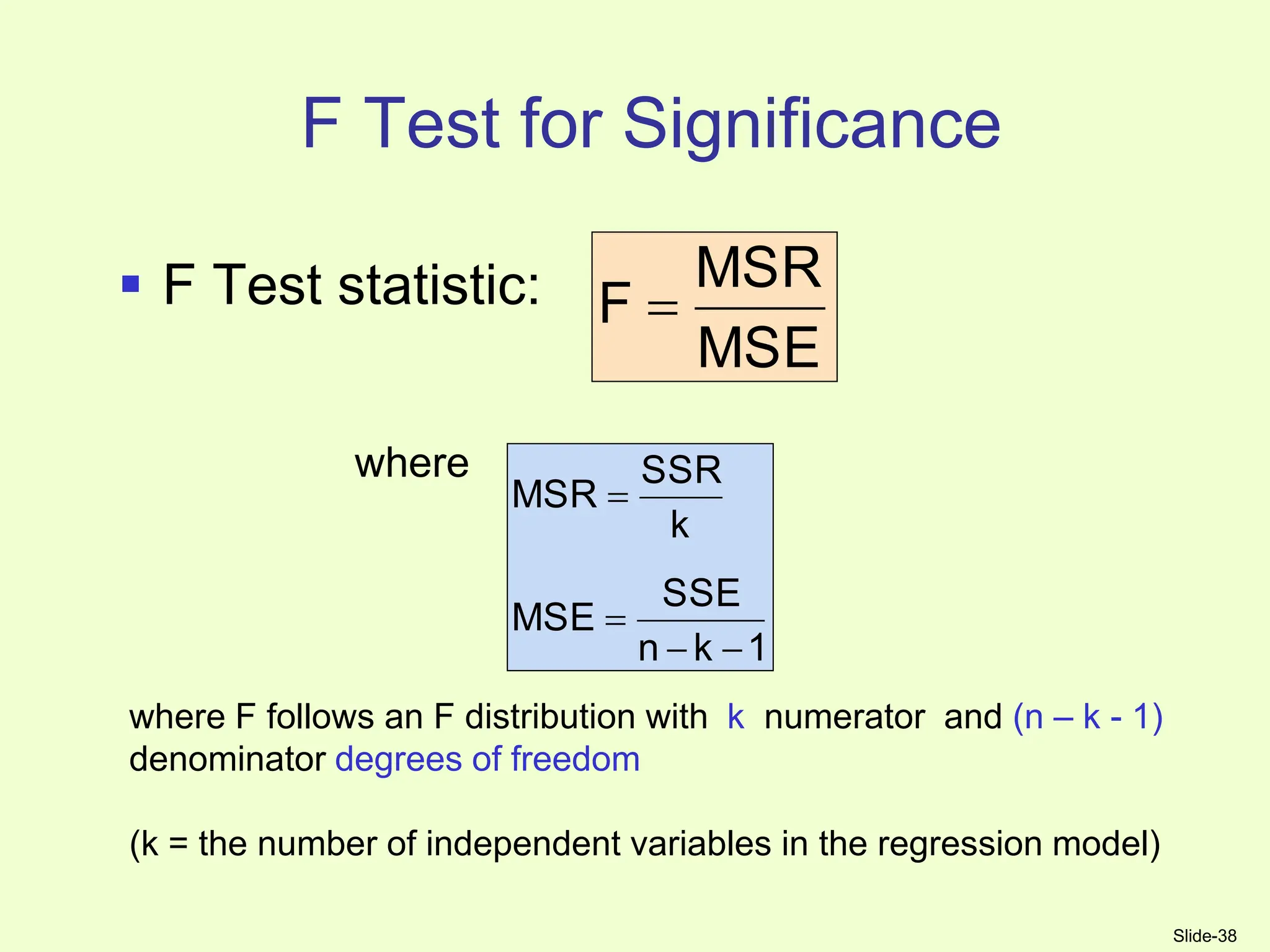 linear Regression, multiple Regression and Annova | PPT