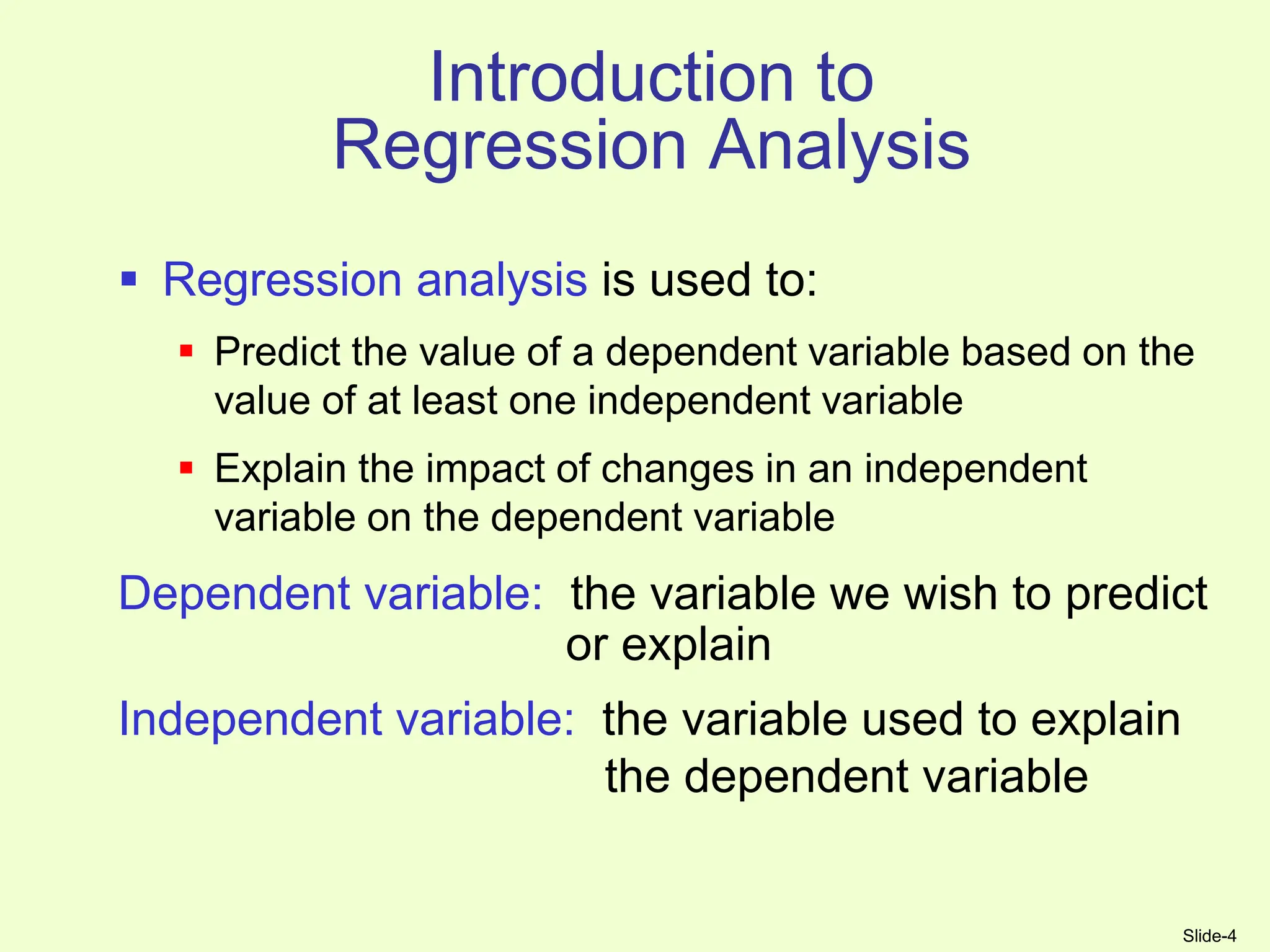 linear Regression, multiple Regression and Annova | PPT