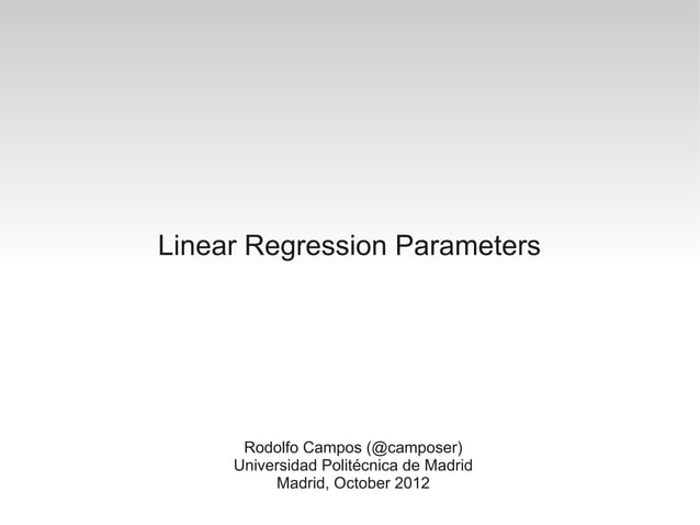 Linear Regression Parameters | PPT