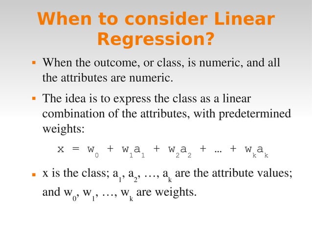 Linear Regression Parameters | PPT