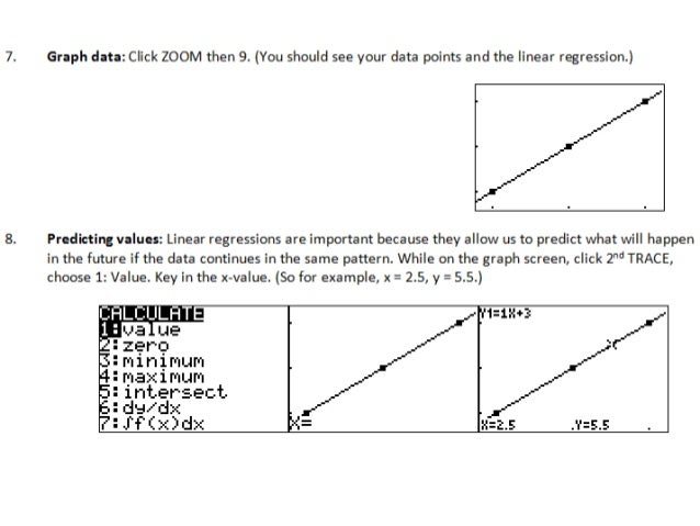Linear Regressions in Calculator