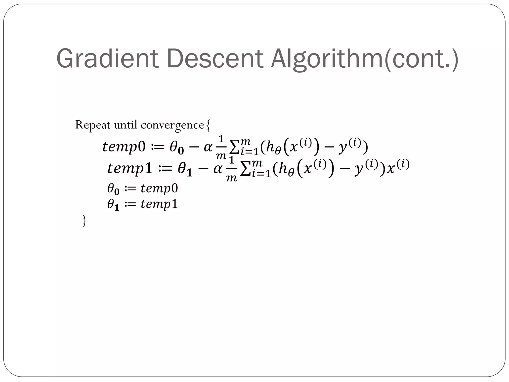Linear Regression With One Variable Pptx Science