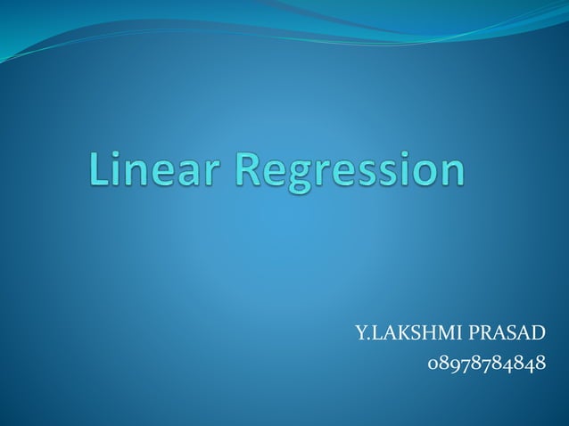 Linear Regression in Machine Learning YLP | PPT