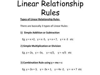 Linear Rules | PPTX