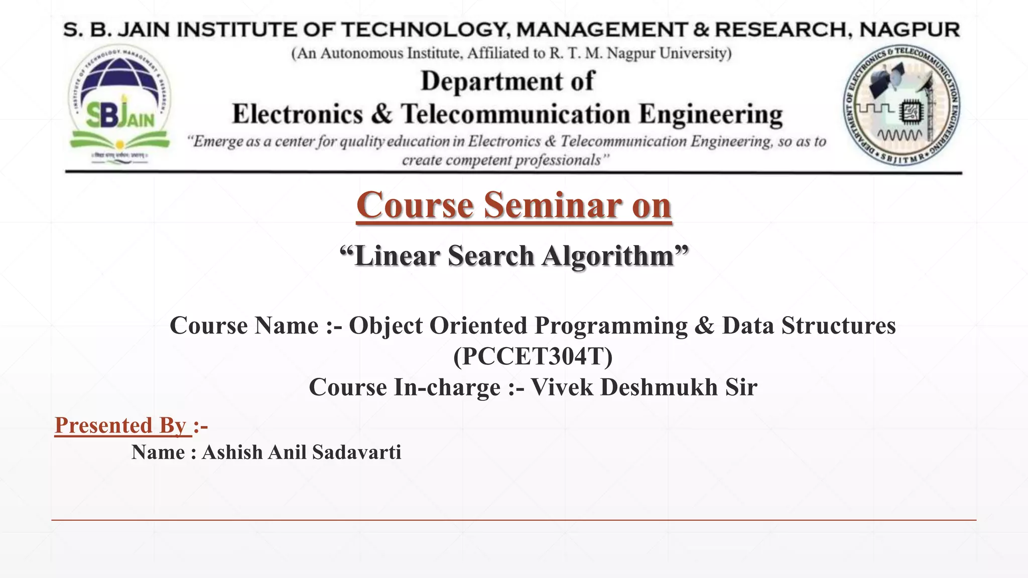 Linear Search in Oops.pptx | Search | Internet