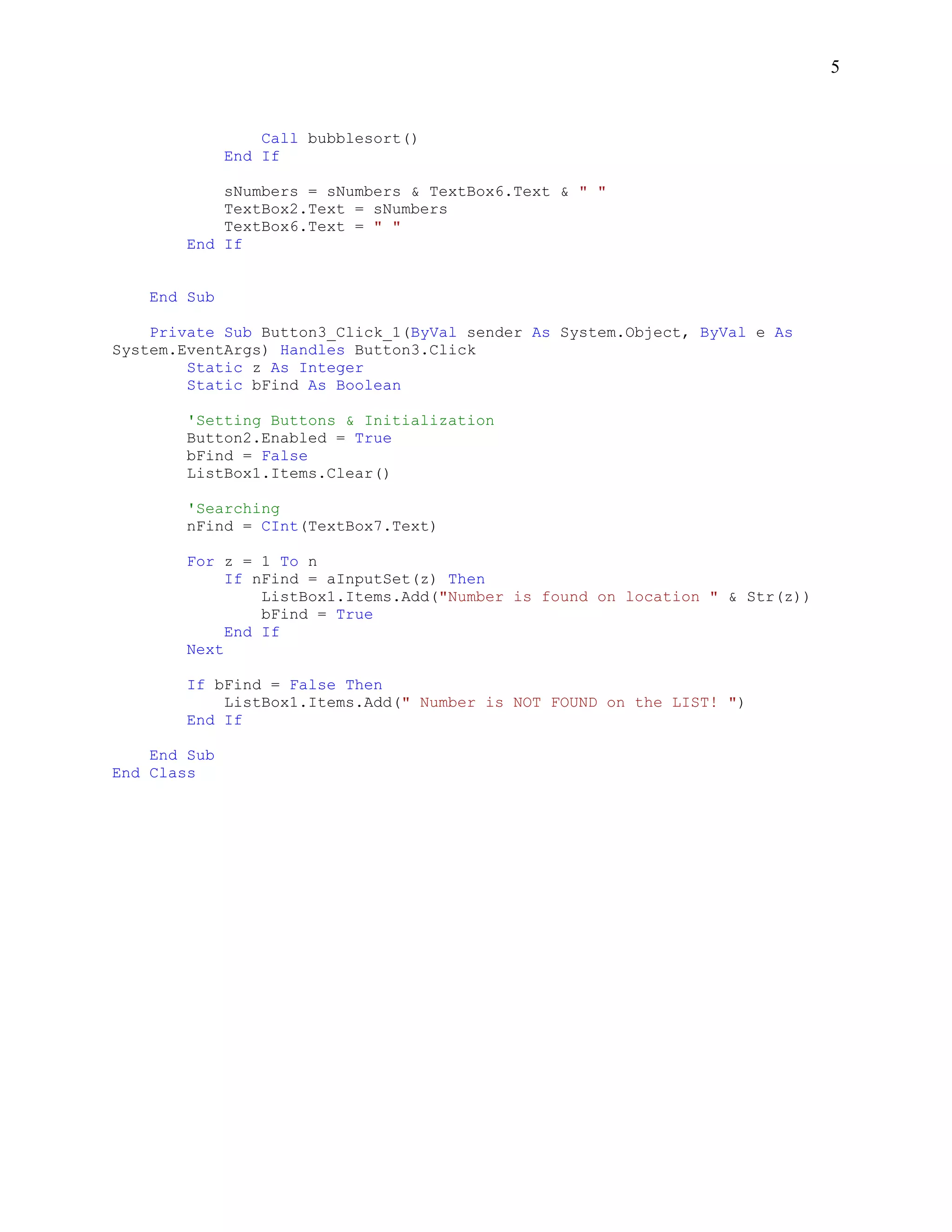 Linear Search Program In Visual Basic 2008 Pdf Search Internet