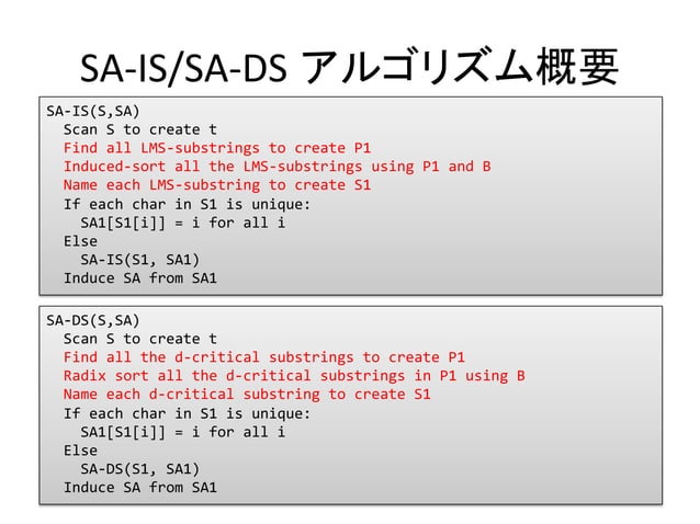 Suffix Array 構築方法の紹介 Ppt