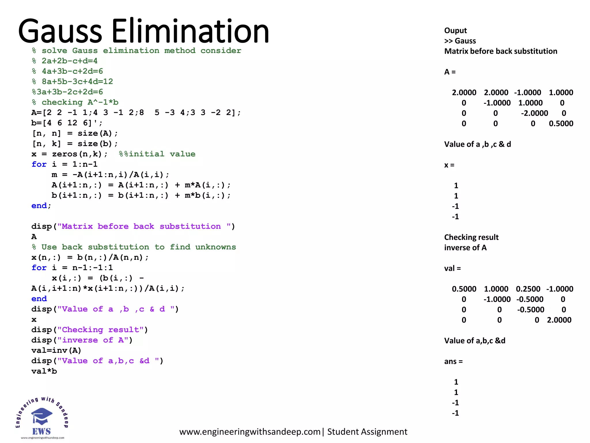 Solve the set of linear equations | PDF | Programming Languages | Computing