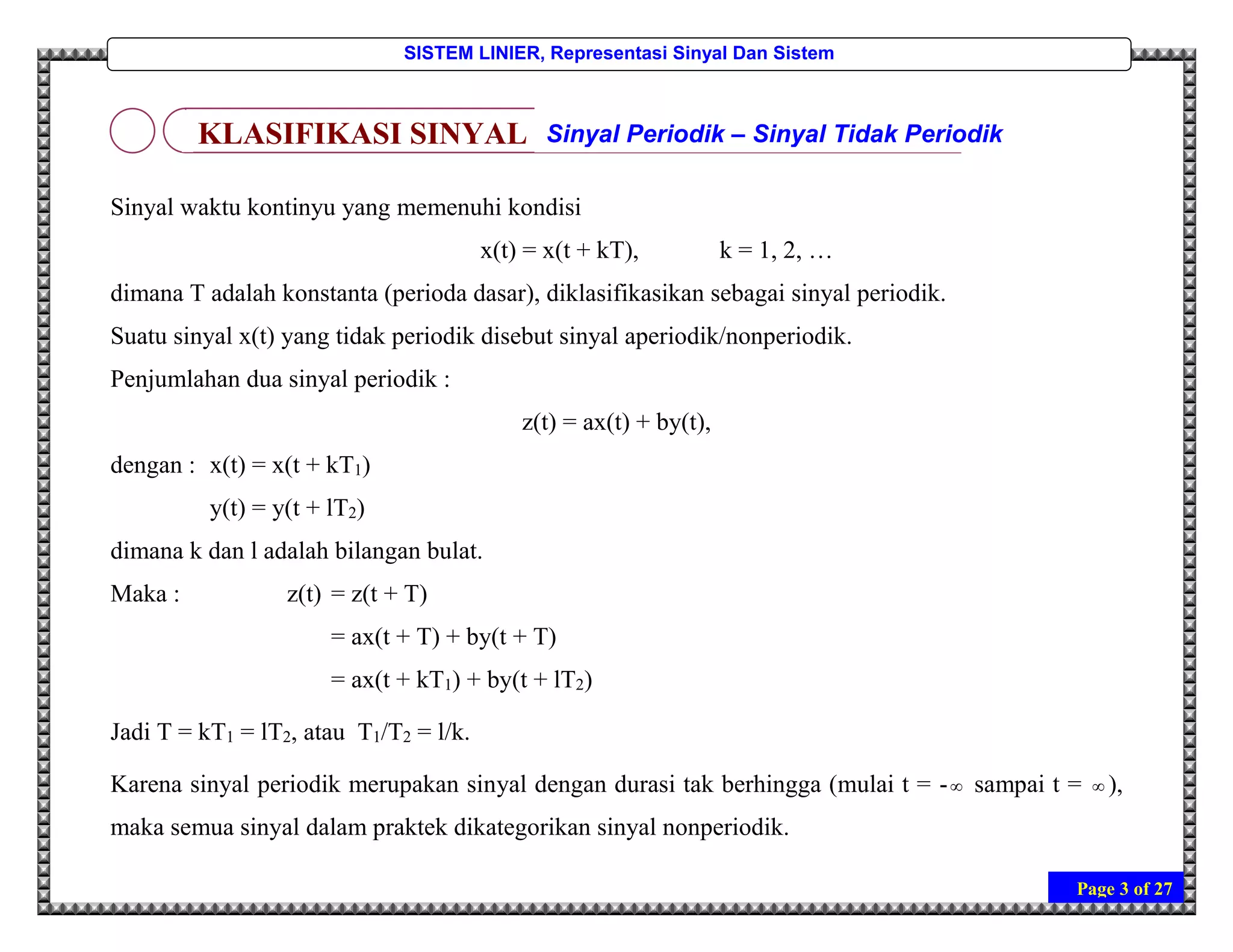 Konsep Sinyal dan Sistem | PDF
