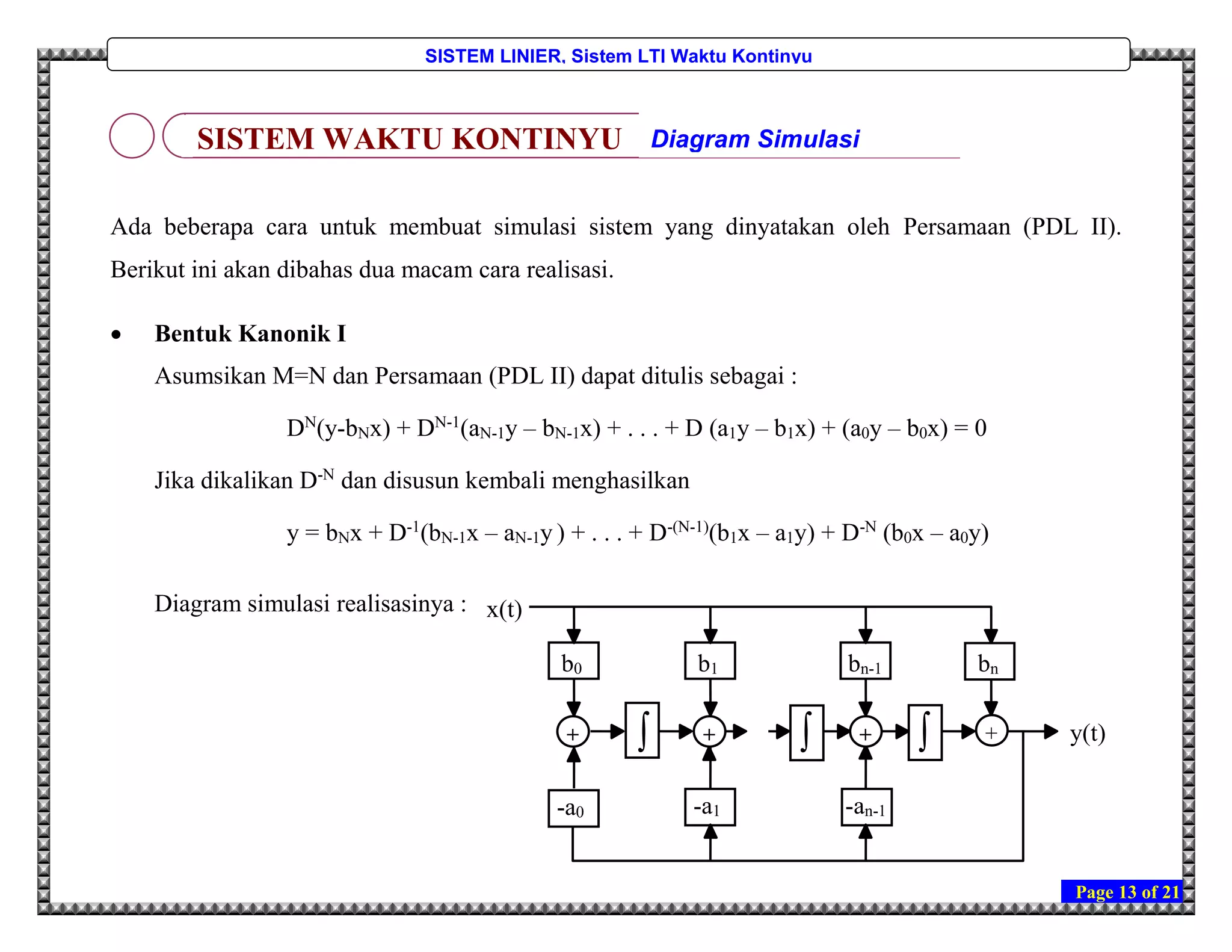 Sistem LTI Waktu Kontinyu | PDF