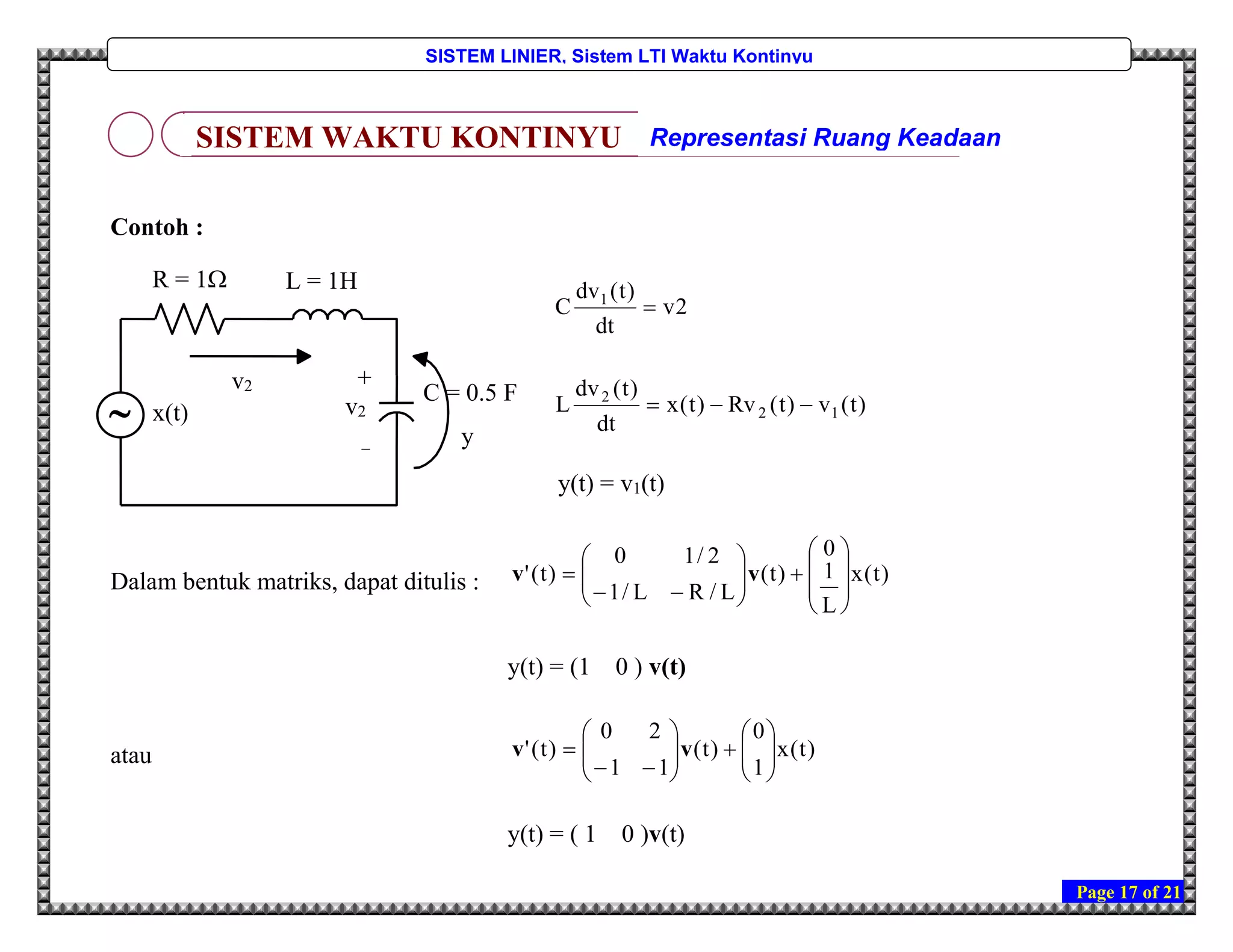 Sistem LTI Waktu Kontinyu | PDF