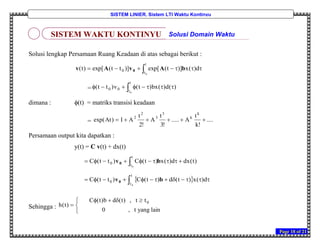 Sistem LTI Waktu Kontinyu | PDF