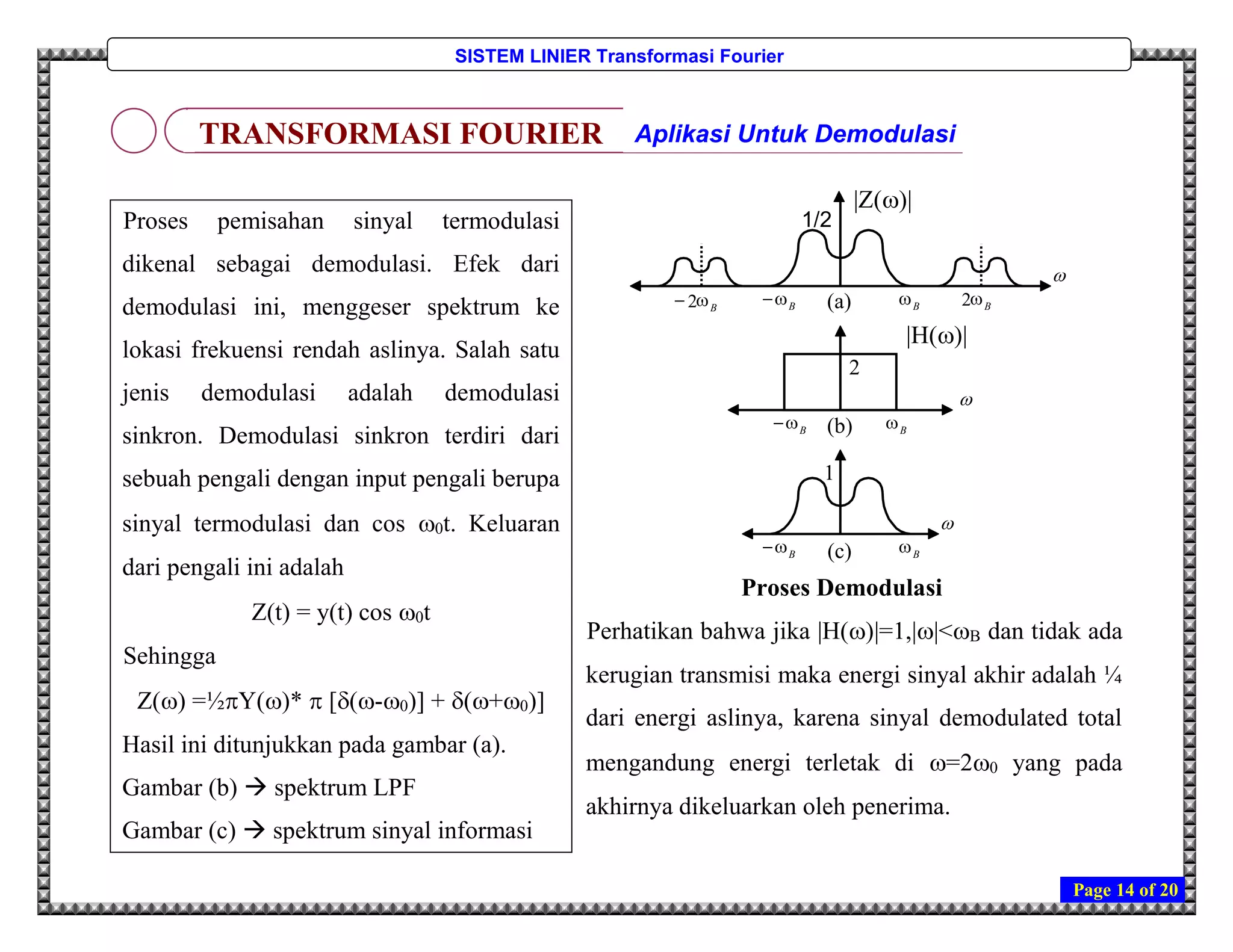 Transformasi Fourier Waktu Kontinyu | PDF