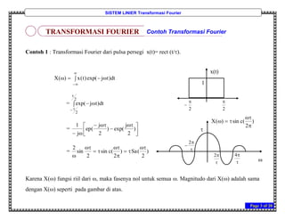 Transformasi Fourier Waktu Kontinyu | PDF