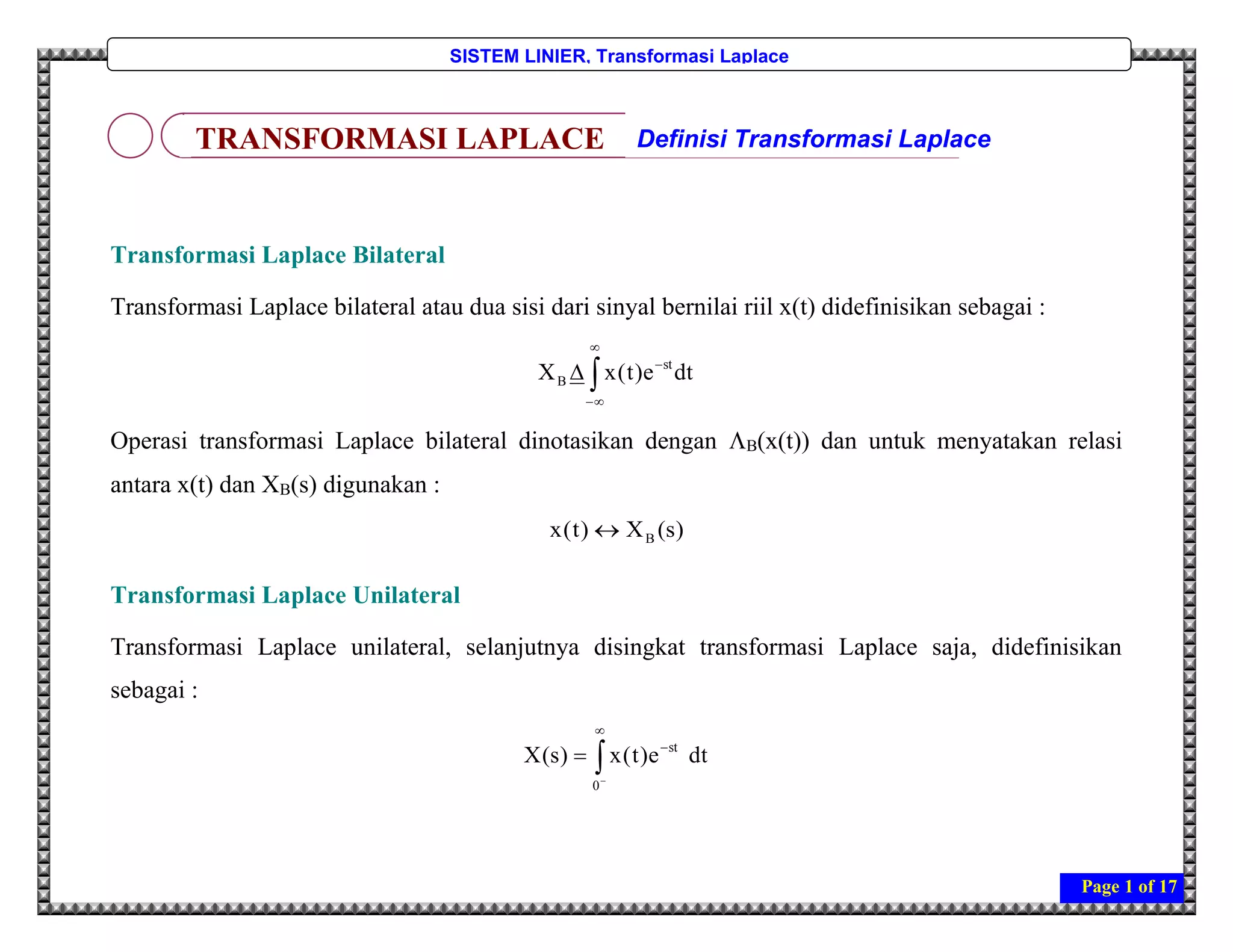 Transformasi Laplace | PDF