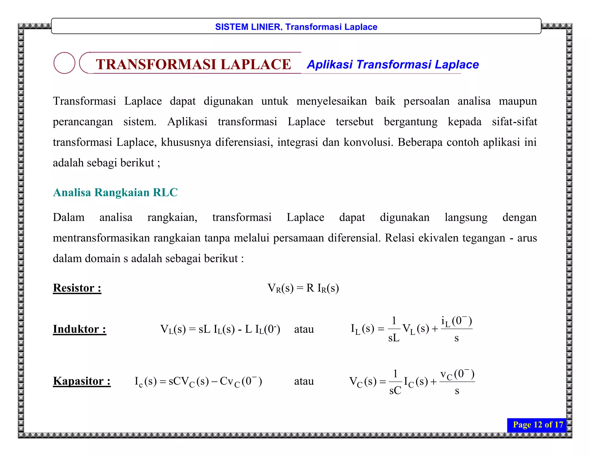 Transformasi Laplace | PDF