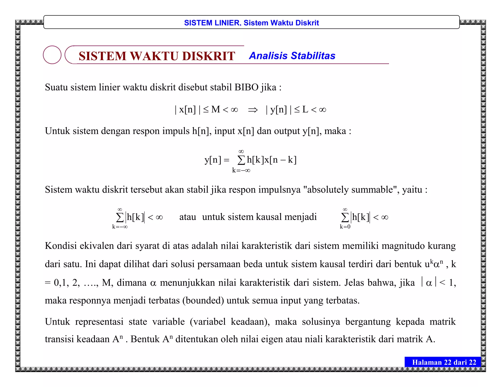 Sistem LTI Waktu Diskrit | PDF