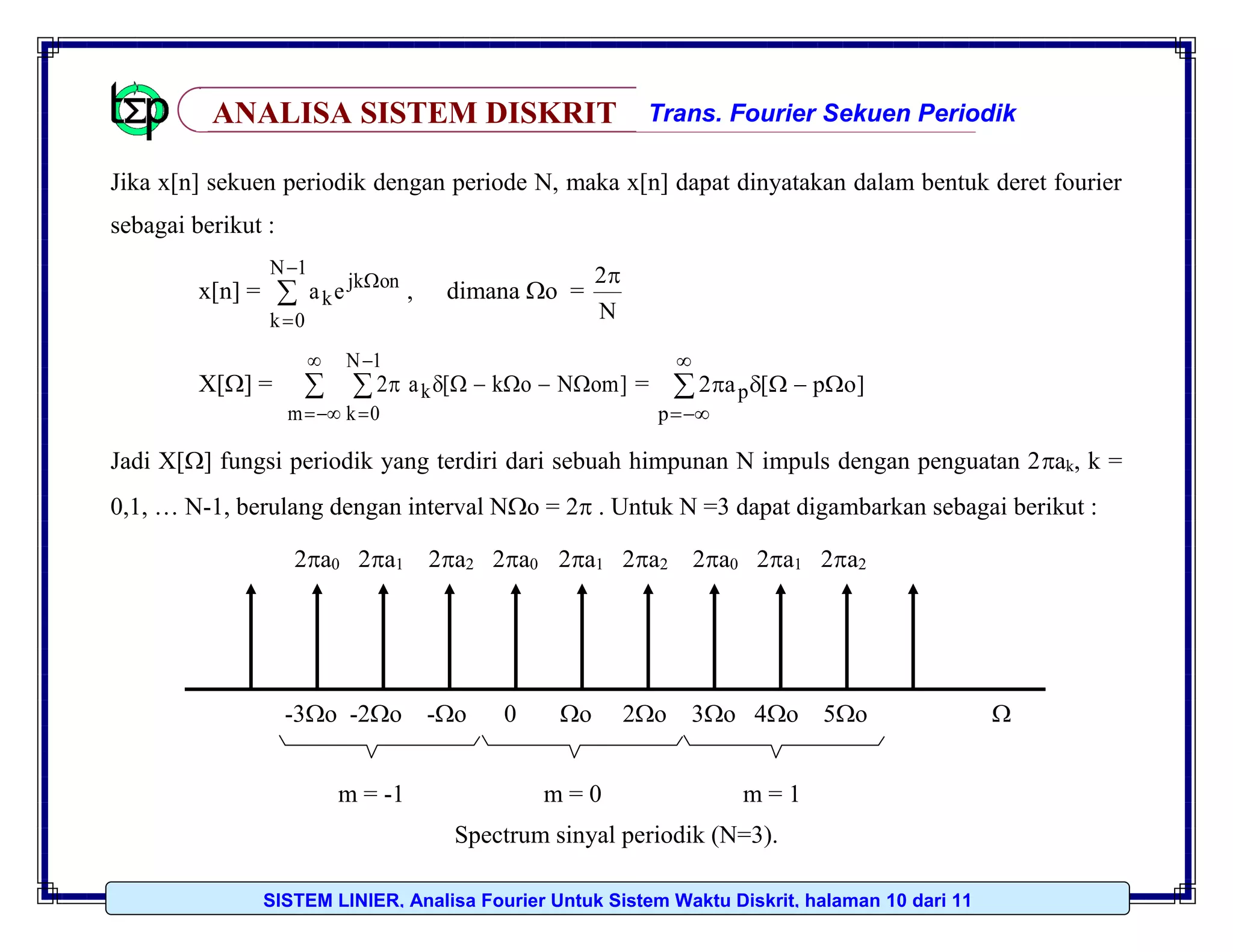Transformasi Fourier Waktu Diskrit | PDF