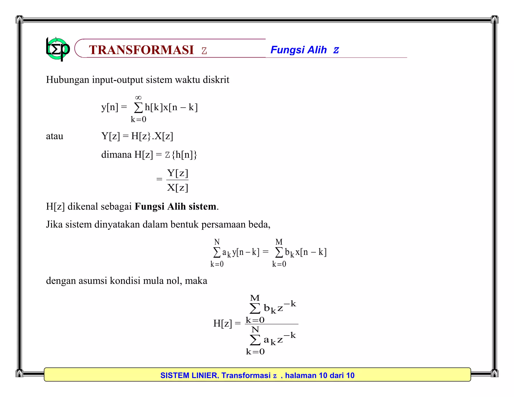 Transformasi Z | PDF